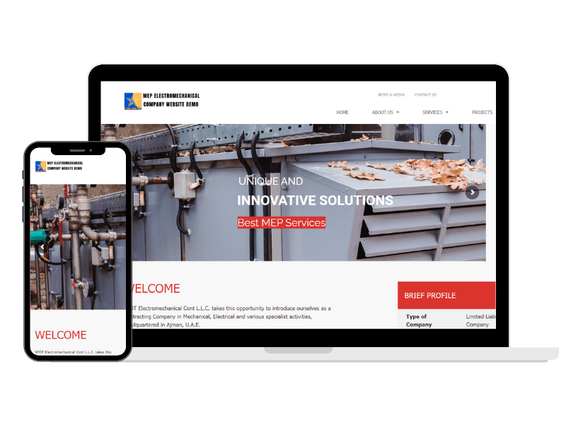 MEP Company Website Design - Electromechanical Company Web Design